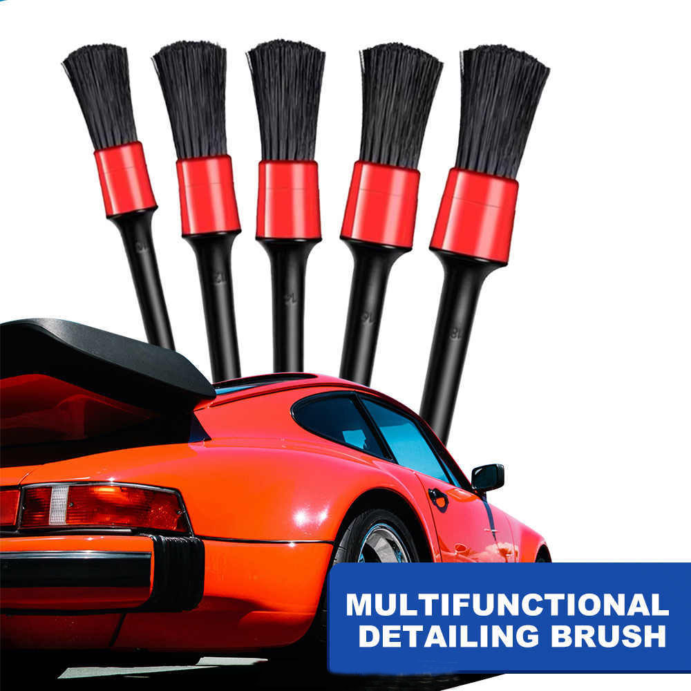 A10 Car Detailing Brushes Set Premium Natural Boar Hair Auto Cleaning ...
