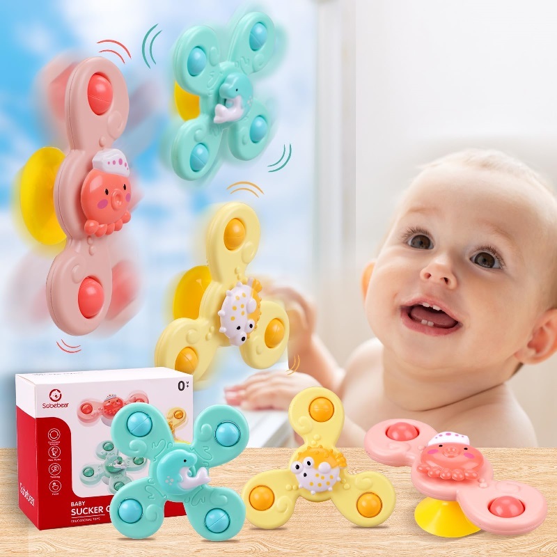 COCOA Baby Rotating Toy Table Animal Sucker Finger Sucker Spinning Top ...