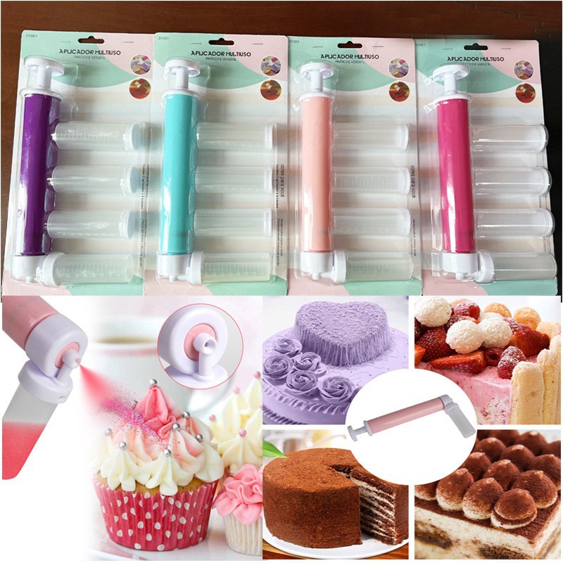 Manual airbrush Cake Colouring Spray Powder Sprayer Plastic Baking ...