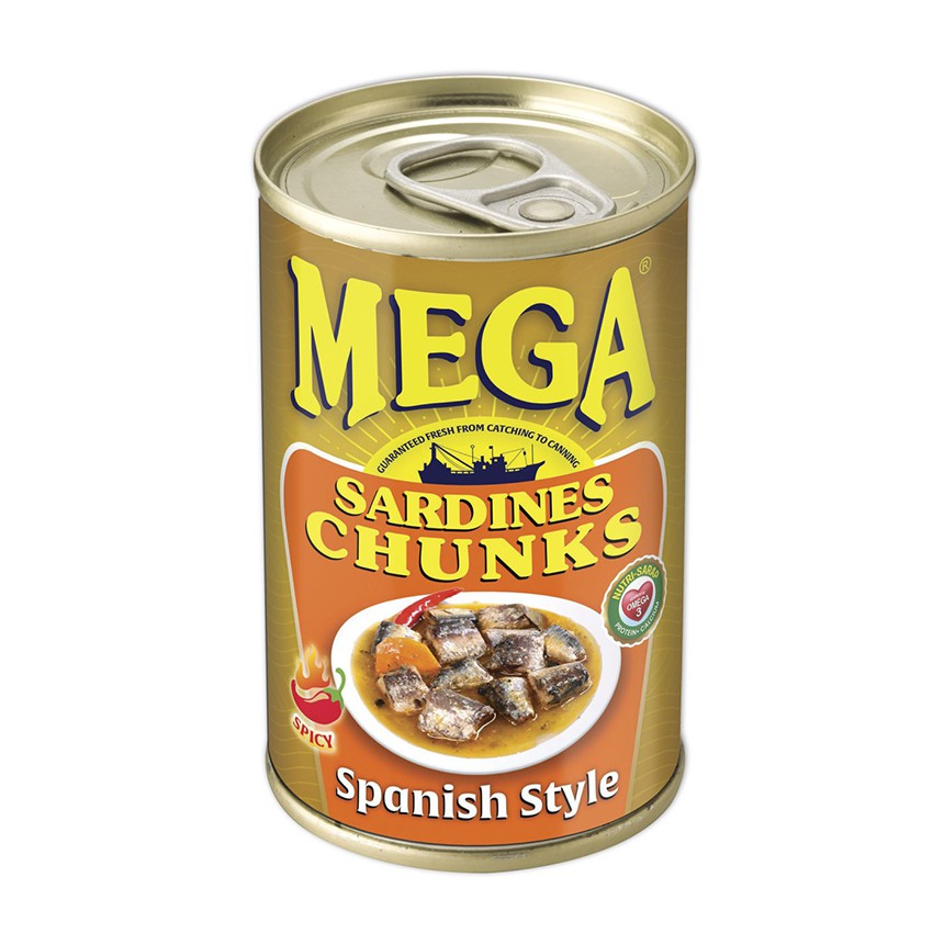 Mega Sardines Chunks Spanish Style 155g (Spicy) | Shopee Philippines