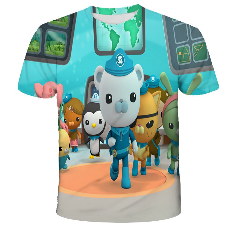 Children Cartoon Anime octonauts 3D Printing Series Short-Sleeved Top T ...