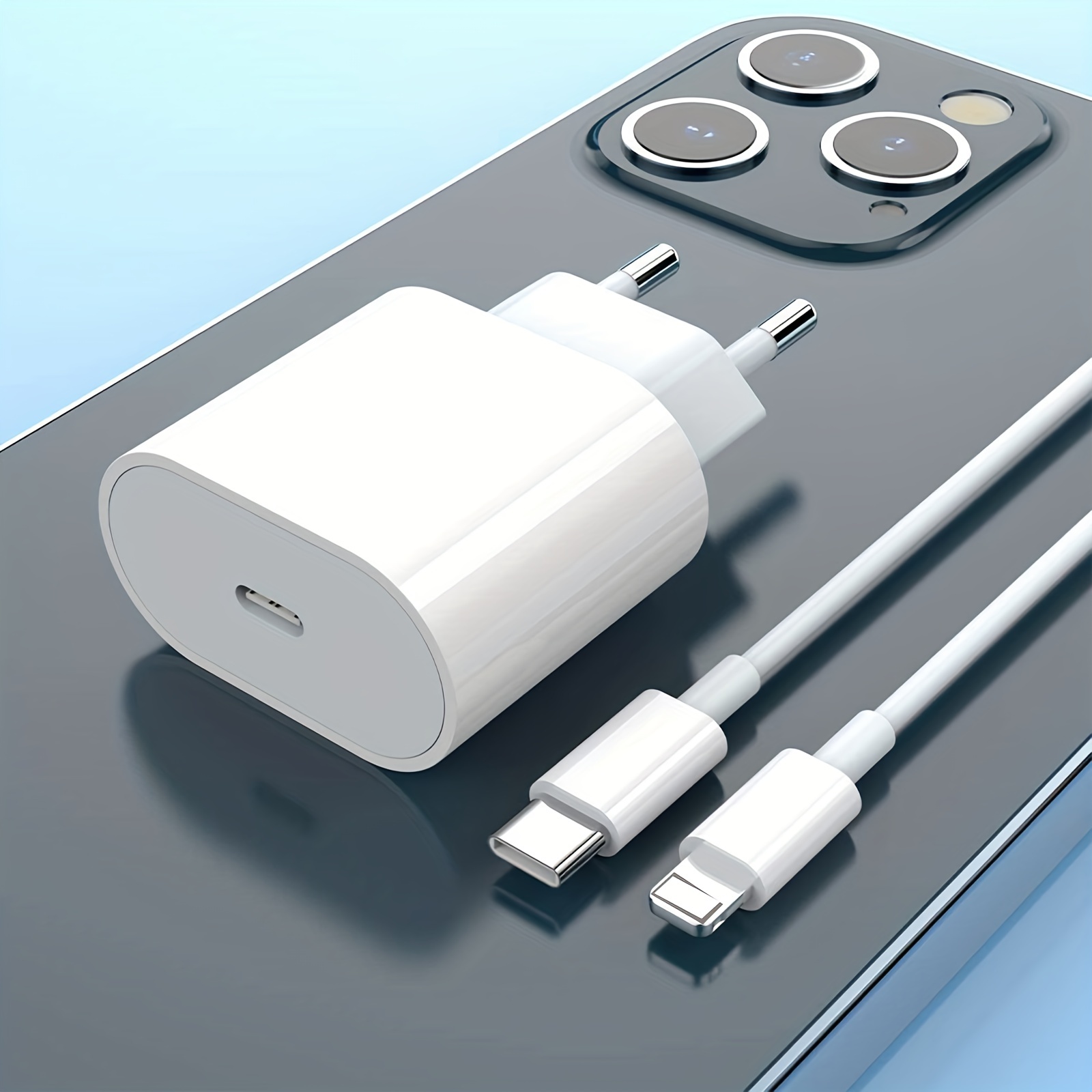 PD 20w European Charging Plug Adapter with USB C to L Cable,Charger ...