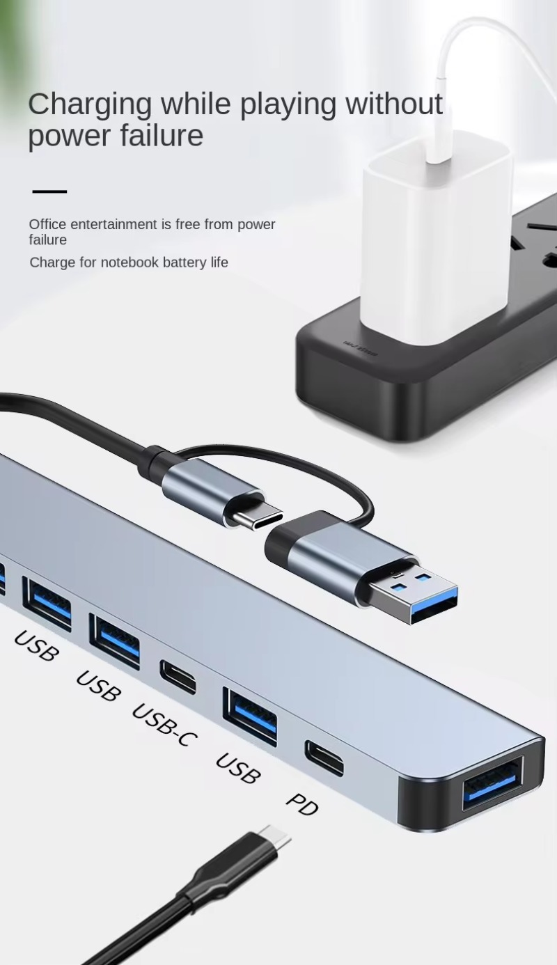 Seven In One USB C Hub With Card Reader HDMI Adapter OTG USB 3.0 ...