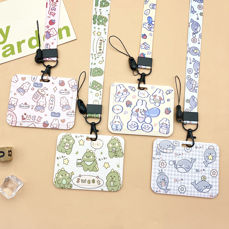 Student Card Holder Dinosaur Id Card Holder With Lanyard Strap ...