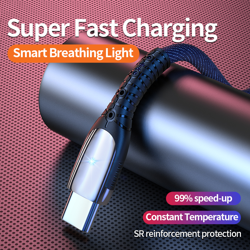 5A Fast Charger LED Light Micro USB / Type-C Quick Charge QC 3.0 ...