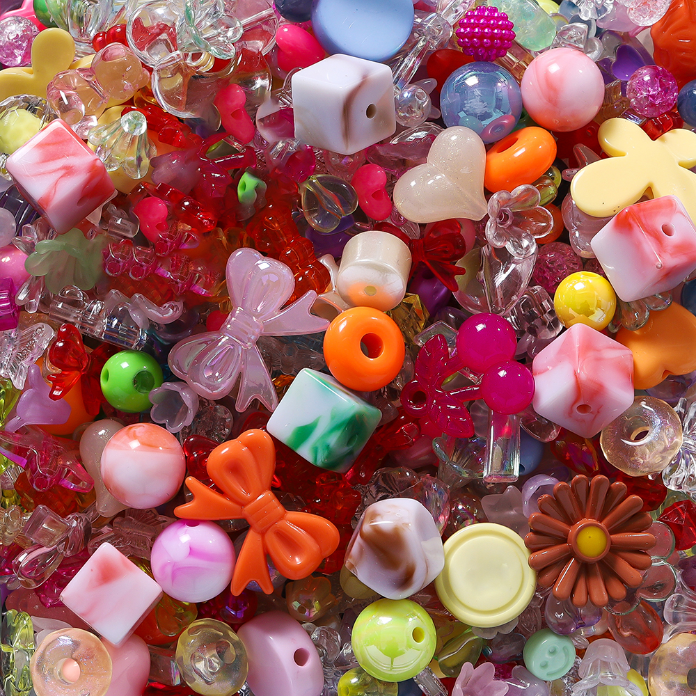 20g/Pack Mixed Acrylic Beads Irregular Color For DIY Jewelry Making ...