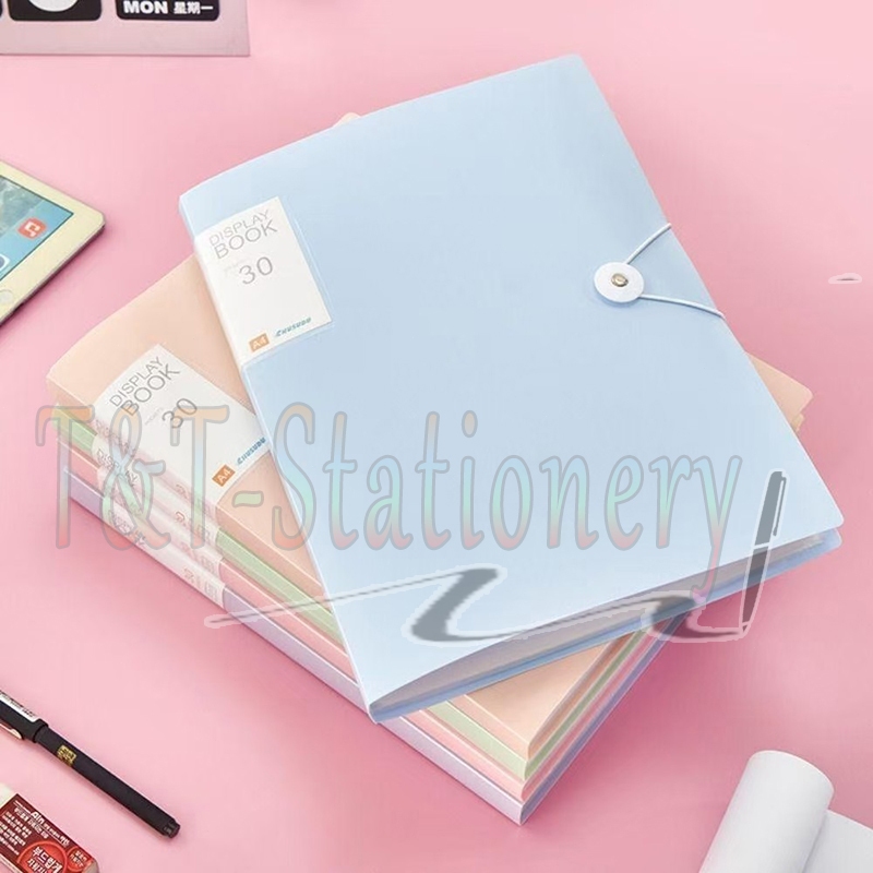 30/60 sheets Clear Folder Clear Book A4 File Folder Button A4 File ...