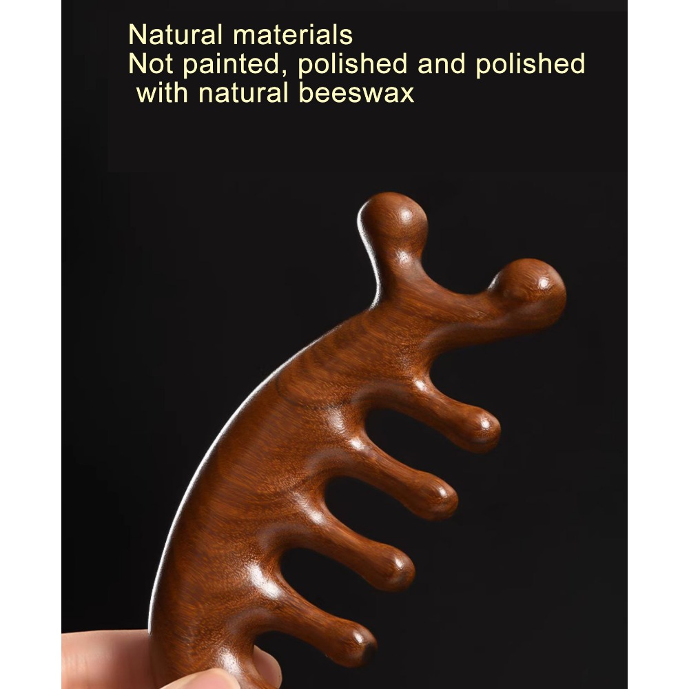 1Pc Wooden Sandalwood Dolphin-Shaped Massage Comb-5Tooth Meridian Relax ...