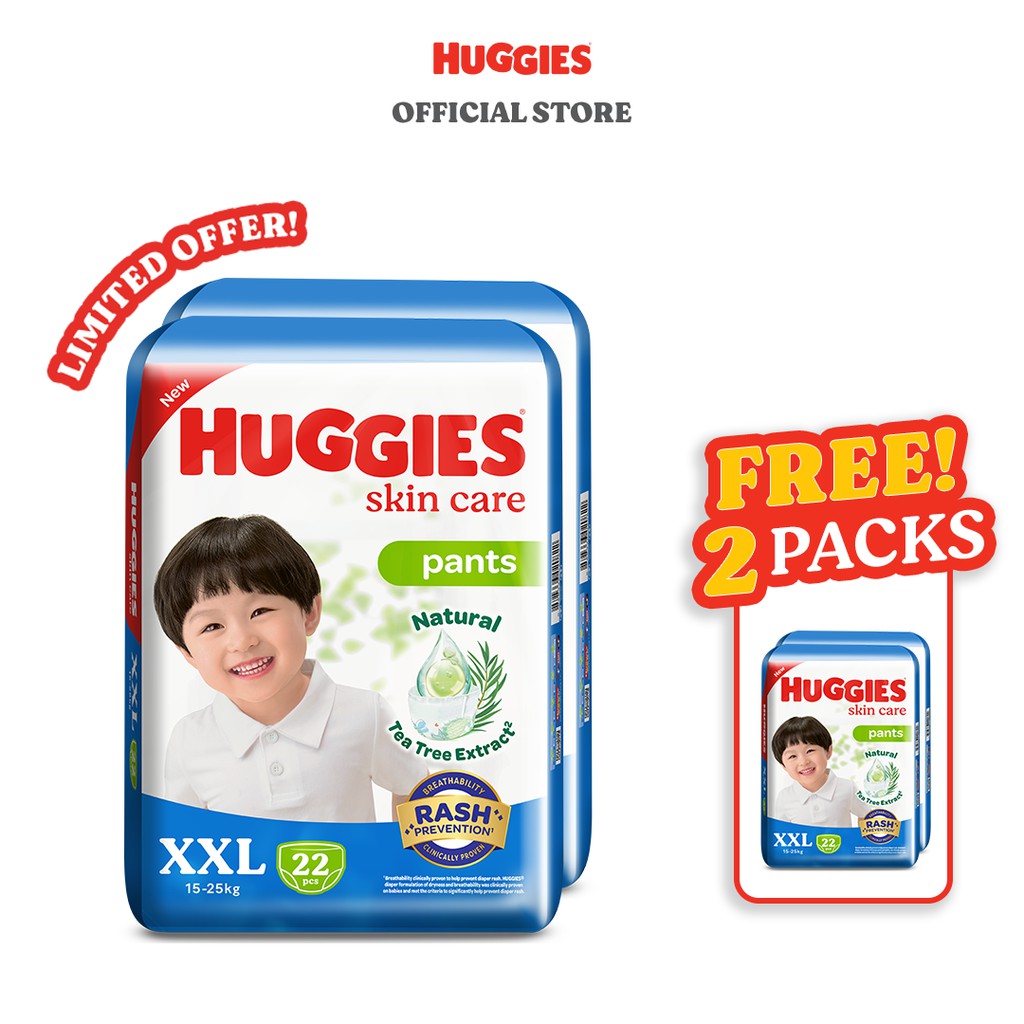 Huggies Skin Care Pants XXL - 22 pcs (Buy 2 Packs, Get 2 Packs Free ...