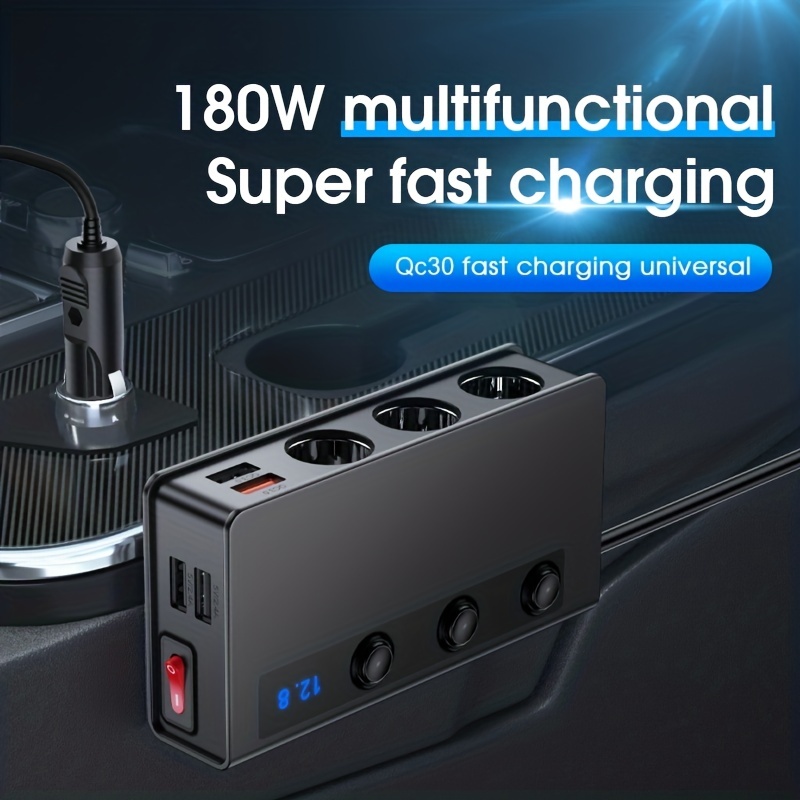 [TR-24] 100w High Power Car Charger One for Three Cigarette Lighter+ ...