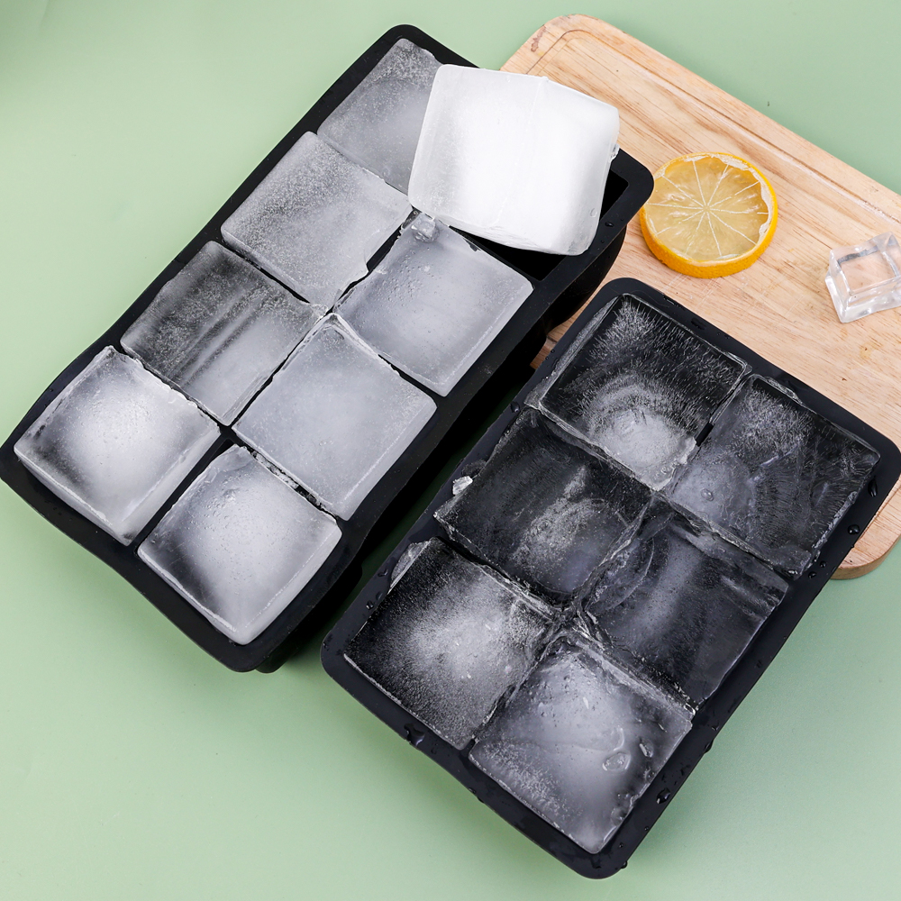 4/6/8/Grid Food Grade Silicone Large Ice Cube Mould with Lid - Square ...