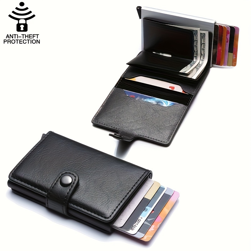 Rfid Aluminum Men Card Wallets Buckle Card Holder Slim Mini Wallet ...