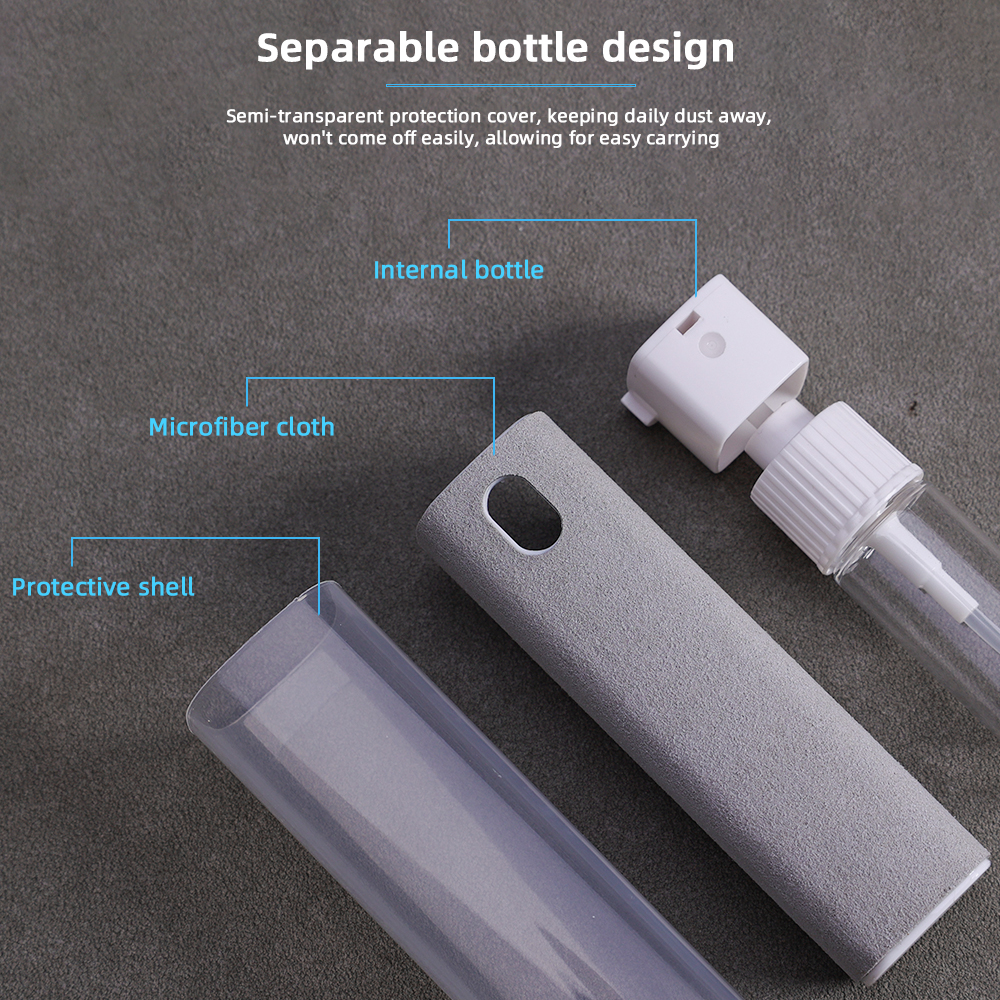 2 in 1 Phone Screen Cleaner Spray Bottle - Microfiber Cleaning Cloth ...