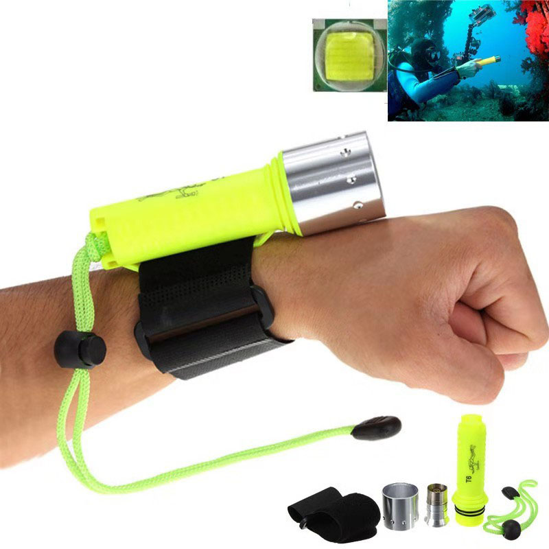 Super Bright T6 LED Diving Flashlight Underwater Scuba Flashlight ...