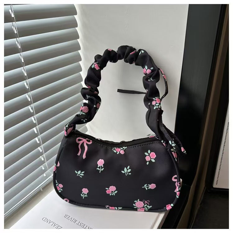 Unique Wrinkled Drawstring Floral Handbag - Stylish and Versatile ...