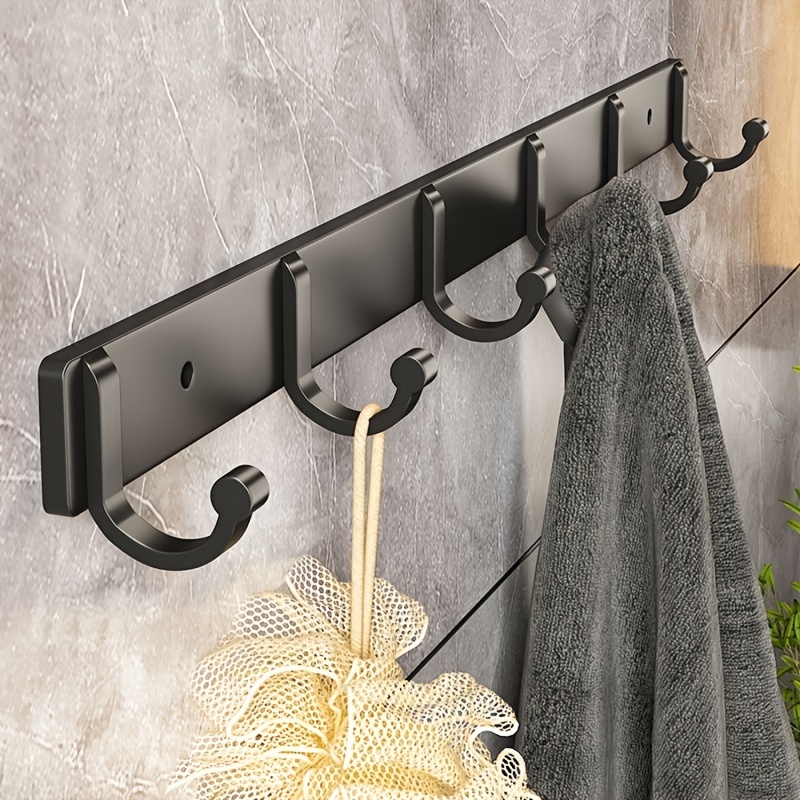 Strong Adhesive No-Drill Hooks - Wall-Mounted Towel and Clothes Hanger ...