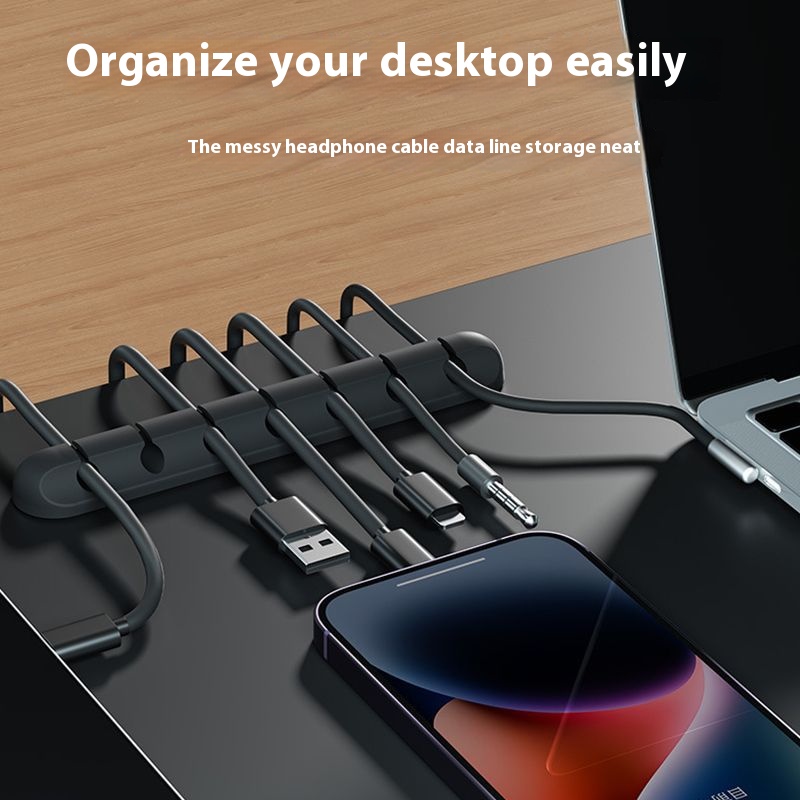 Data Cable Holder Car Cable Organizer Perforation-Free Desktop Charging ...