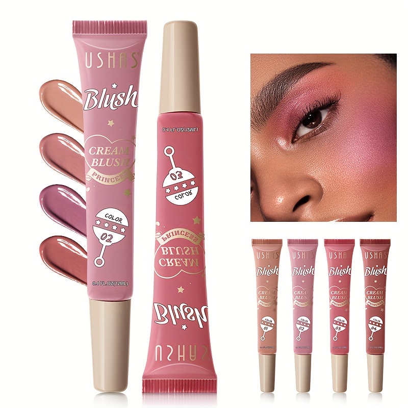 Ushas 4 Colors Long-Lasting Soft Pink Gel Cream Blush-Anti-Fouling ...