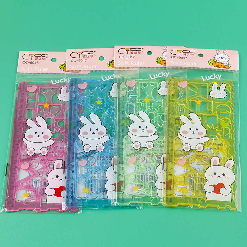 Foldable Soft Ruler 20cm Scale Transparent Plastic Free Bending Hollow ...