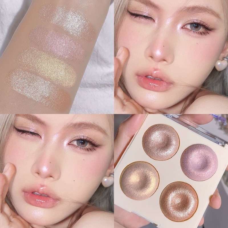 4-color Pearl Luster Powder Natural Luster Contour Eye Shadow Powder ...