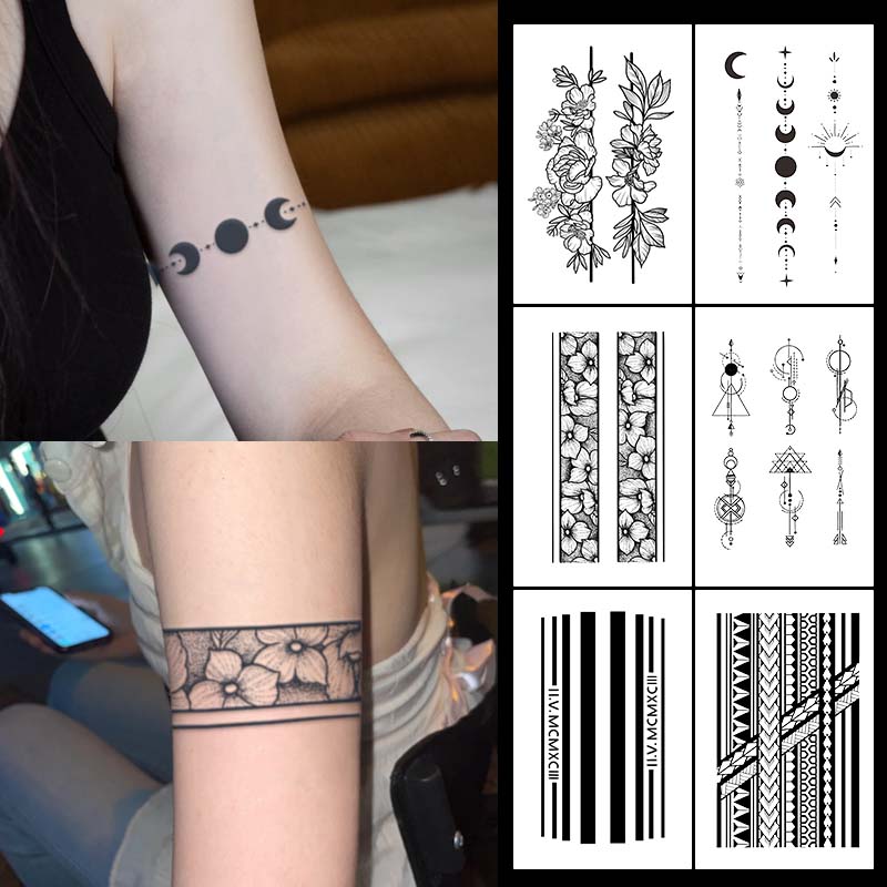 Arm Ring Moon Stars, Flowers, Arms, Long-Lasting Waterproof One Week to ...