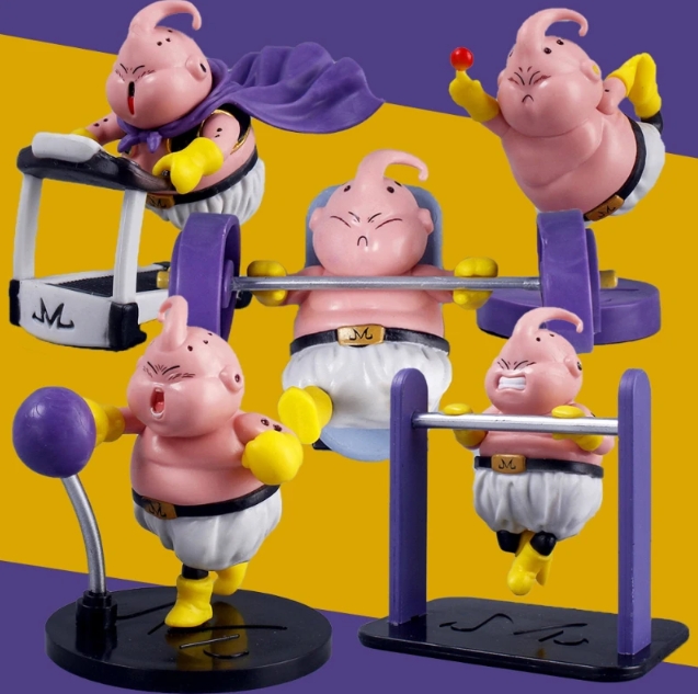 5pcs/set Fitness Body Building Dragon Ball Majin Buu Cute figure ...