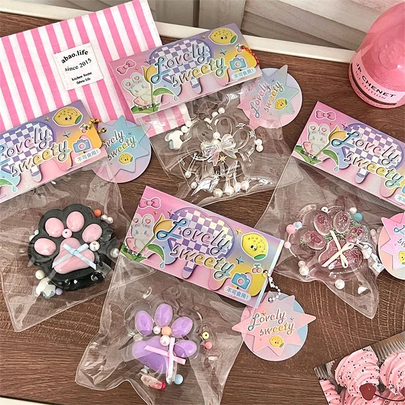 Cartoon Pearl Cat Claw Squeeze Pinching Transparent Toy Cute Cat Paw ...