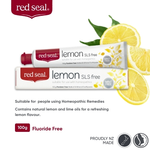 Red Seal Lemon Toothpaste 100g (Flouride-Free), NATRUE Certified ...