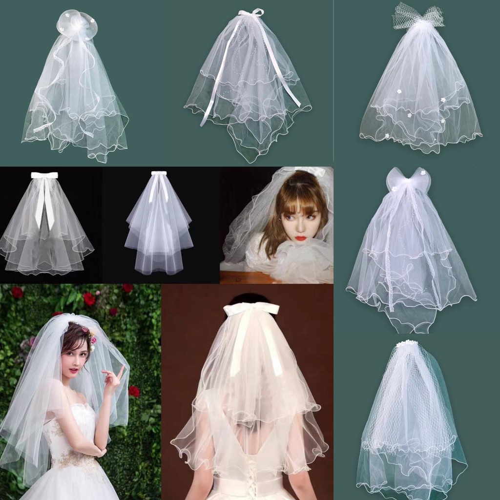 Bridal Veil with Bow Pearl Diamond Bride Bachelorette Party Bridal for ...
