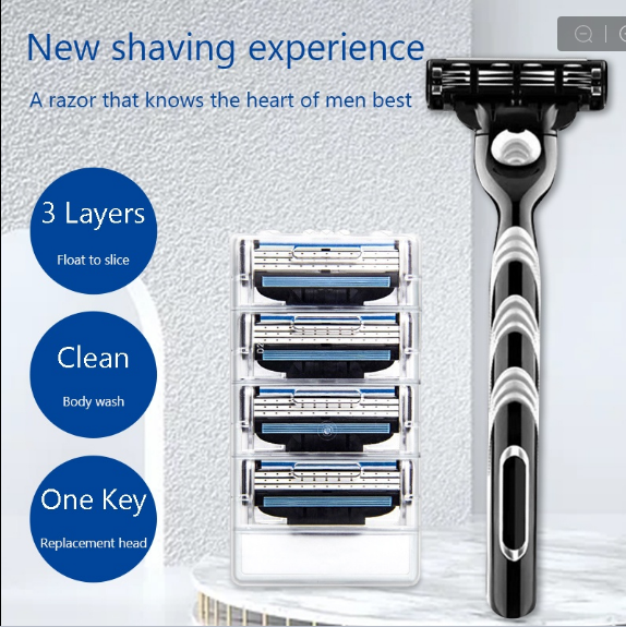 German Imported Three-Layer Razor Manual Razor Three-Layer Razor Blade ...