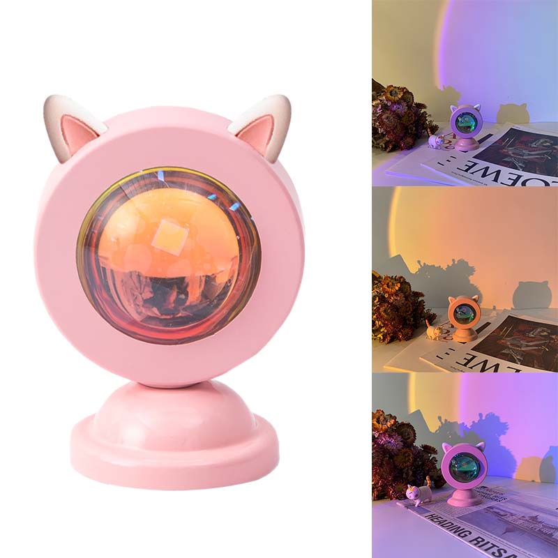 1pc LED Sunset lamp Bedroom projection lamp Rainbow atmosphere mini ...