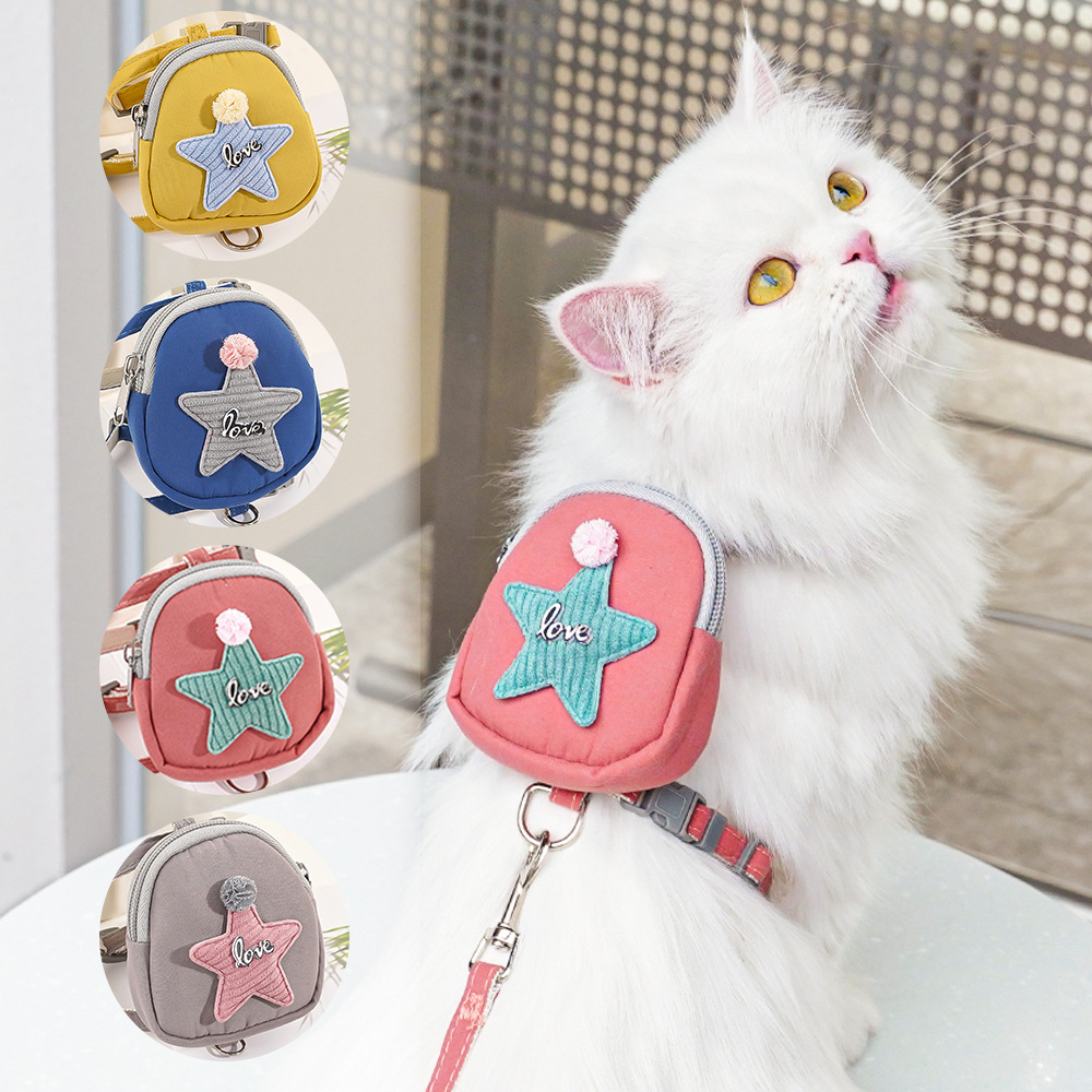 Teddy Leash Pet Backpack Bichon Cat Dog Chest Strap Dog Leash Dog ...