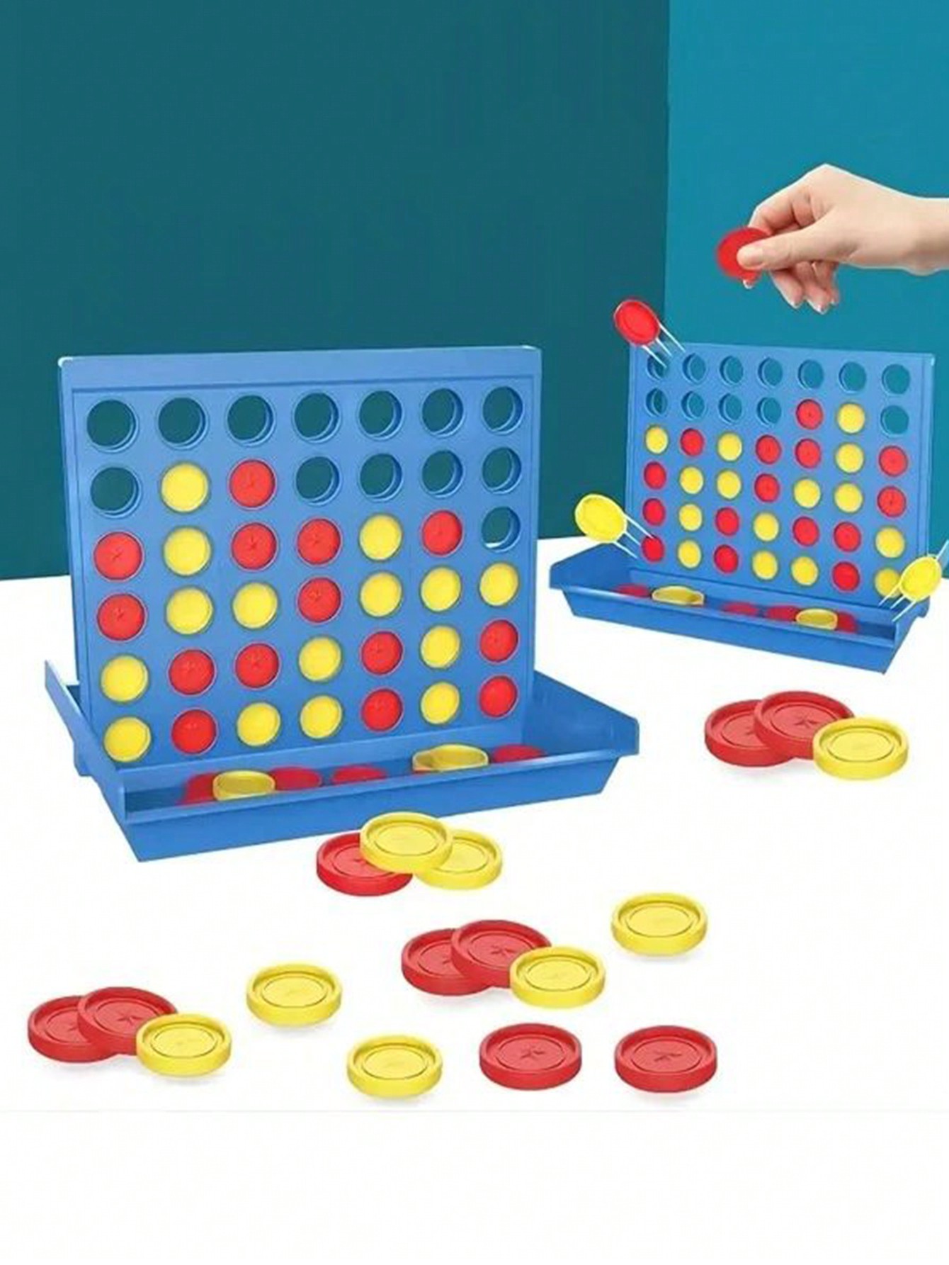 44pcs 3d Four Connect Game Puzzle Brain Teaser Family Time Interactive ...