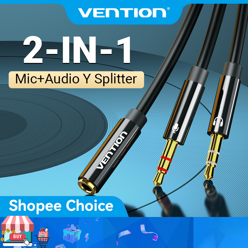 [Shopee Choice] Vention headphone adapter Separate mic and earphone ...