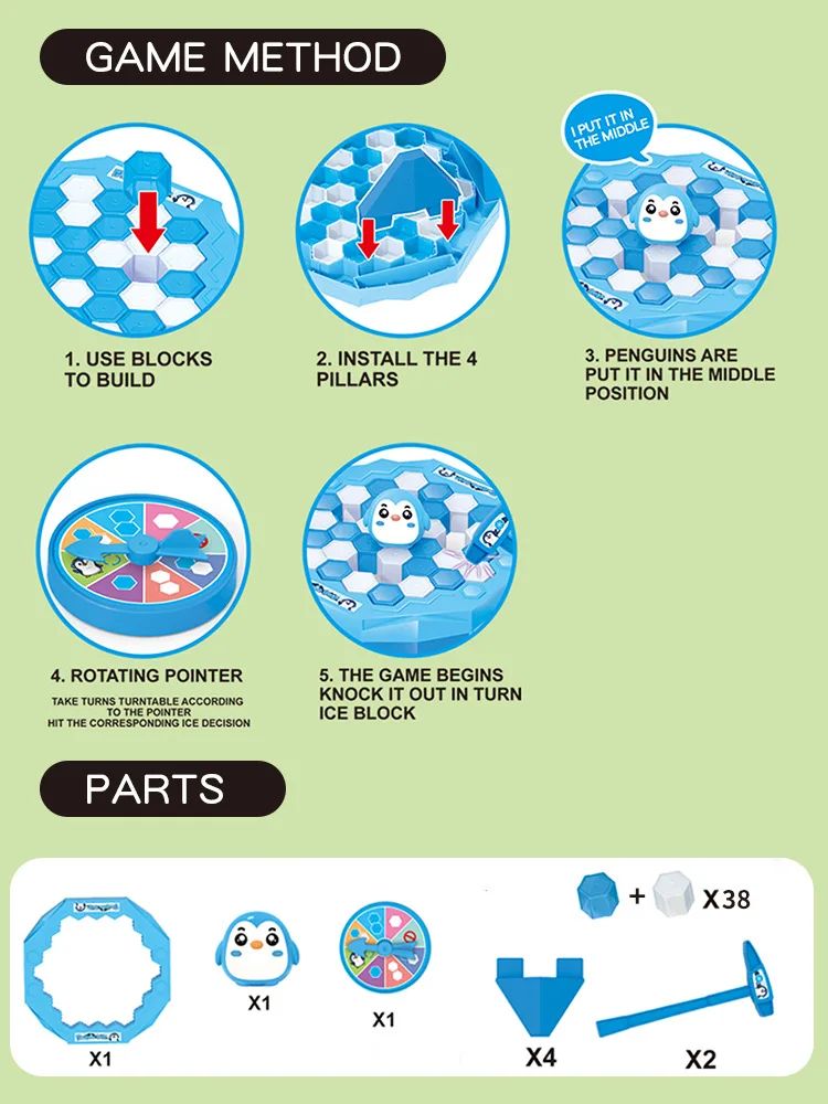 Save the Penguin Knock Ice Toy - Interactive Wall Board Game, Ice ...