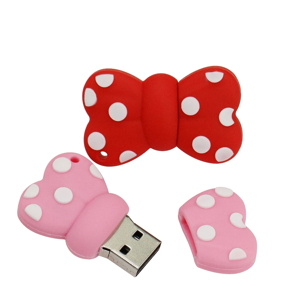Cartoon Cartoon Bow USB Flash Drive 8GB 16GB 32GB 64GB DIY Cartoon Gift ...