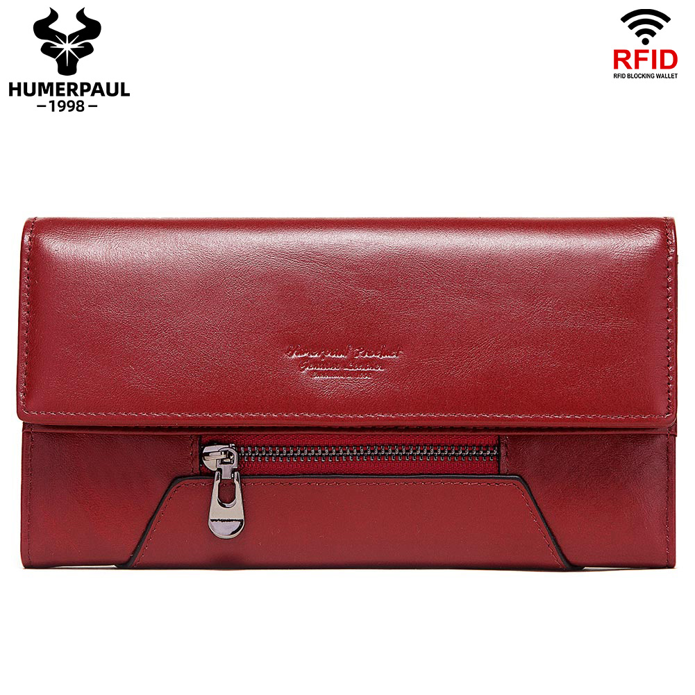 HUMERPAUL Genuine Leather Women Wallet New Style Female Fashion Money ...