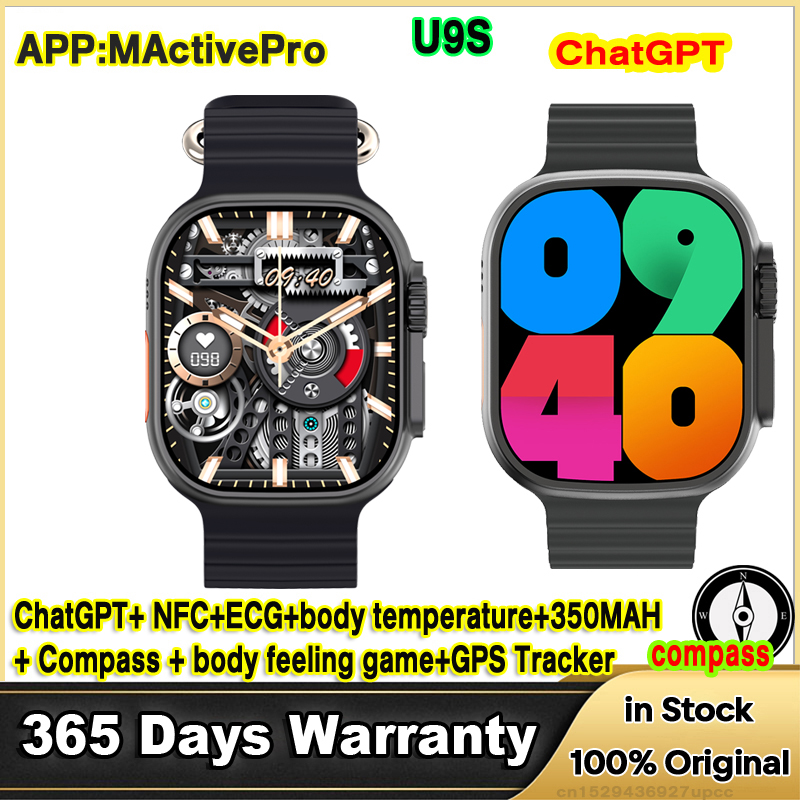 Ultra 9 S Smart Watch U9S ChatGPT Bluetooth Call Game NFC Compass GPS ...