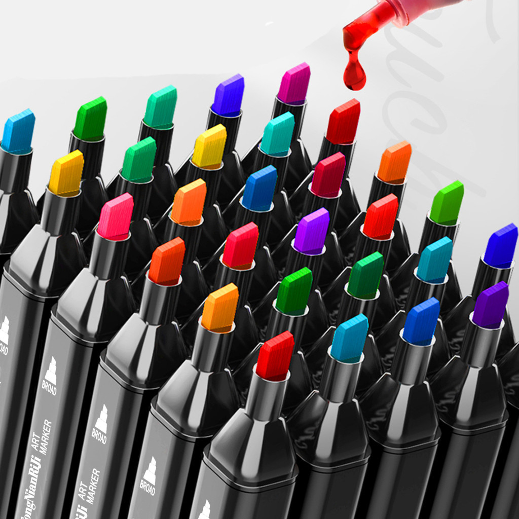 60/80 Color Marker Double Tip Marker Sketch Writing Drawing Underline ...