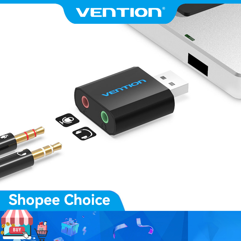 vention External USB 3.5mm Aux Mic Adapter Stereo Audio Sound Card ...