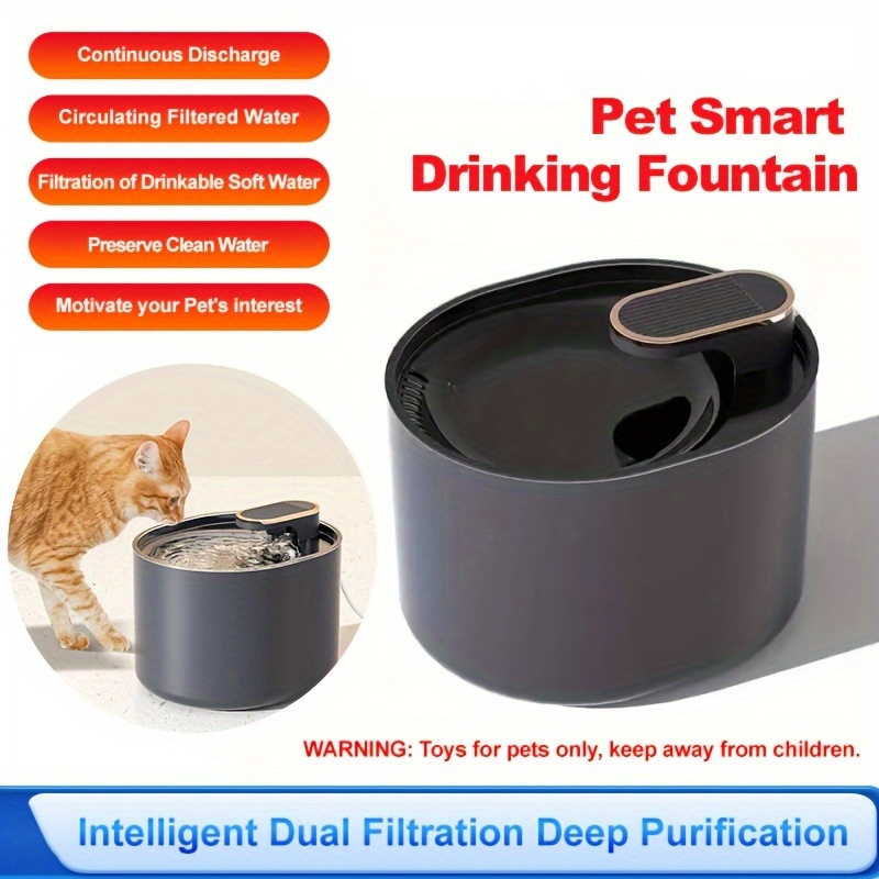 Intelligent 3-liter cat water dispenser: USB power supply, automatic ...
