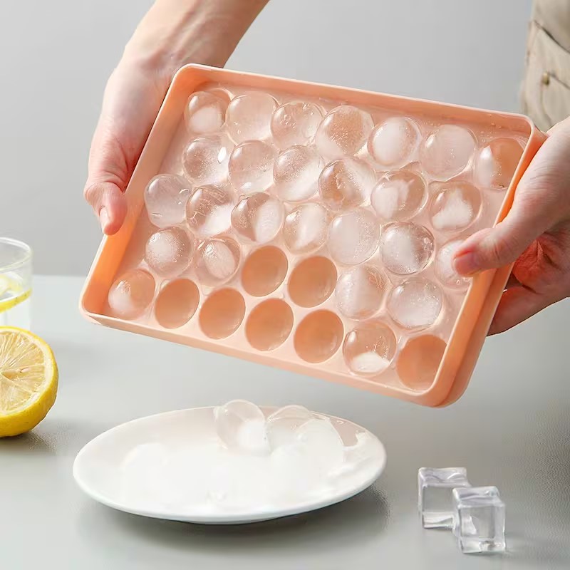 Round 33-grid ice cube mold ice tray with lid ice cube ice ball ice ...
