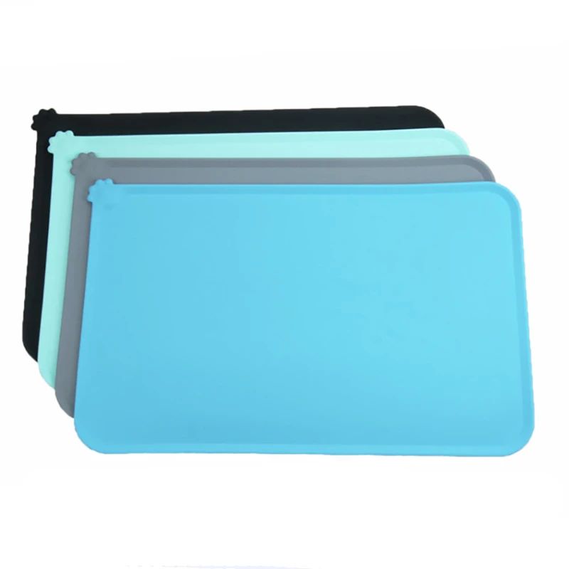 New Waterproof Pet Mat For Dog Cat Solid Color Silicone Pet Food Pad ...