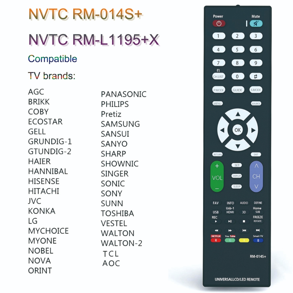 Newest Universal Remote Rm 014s Suitable For Led Lcd Tv Smart