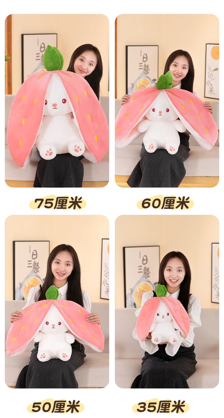 Trendy New 35-48cm Transformed Strawberry Rabbit Plush Toy - Little ...