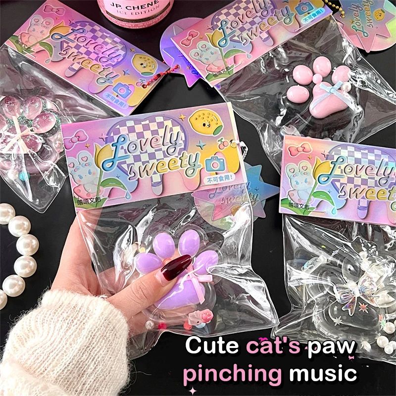 Cartoon Pearl Cat Claw Squeeze Pinching Transparent Toy Cute Cat Paw ...
