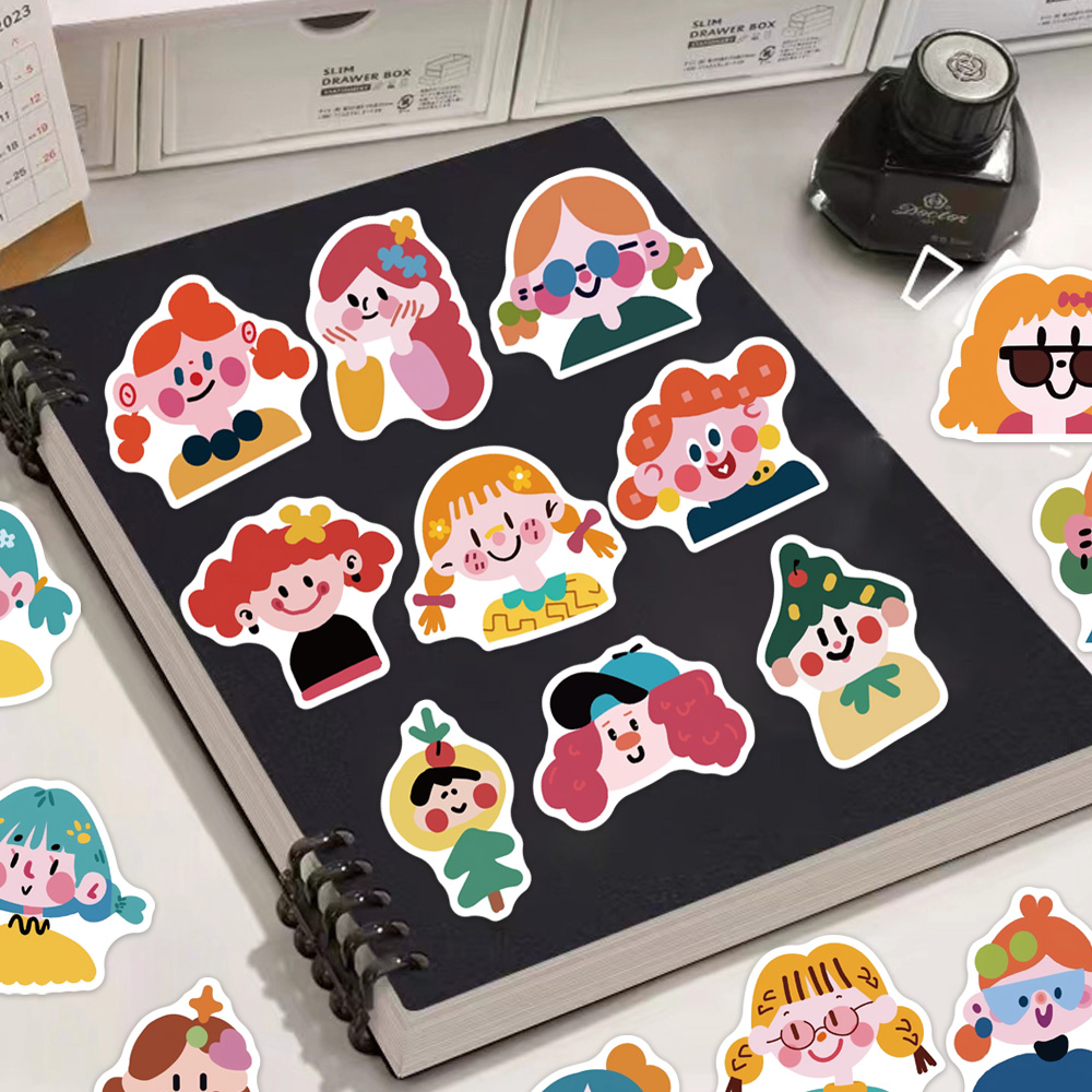 50Pcs Dopamine girl cartoon cute sticker phone case notebook ipad ...