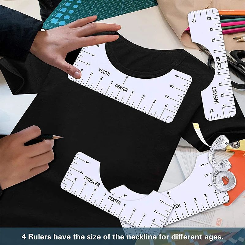 4 Pcs T Shirt Alignment Ruler Transparent Acrylic Alignment Graphics ...