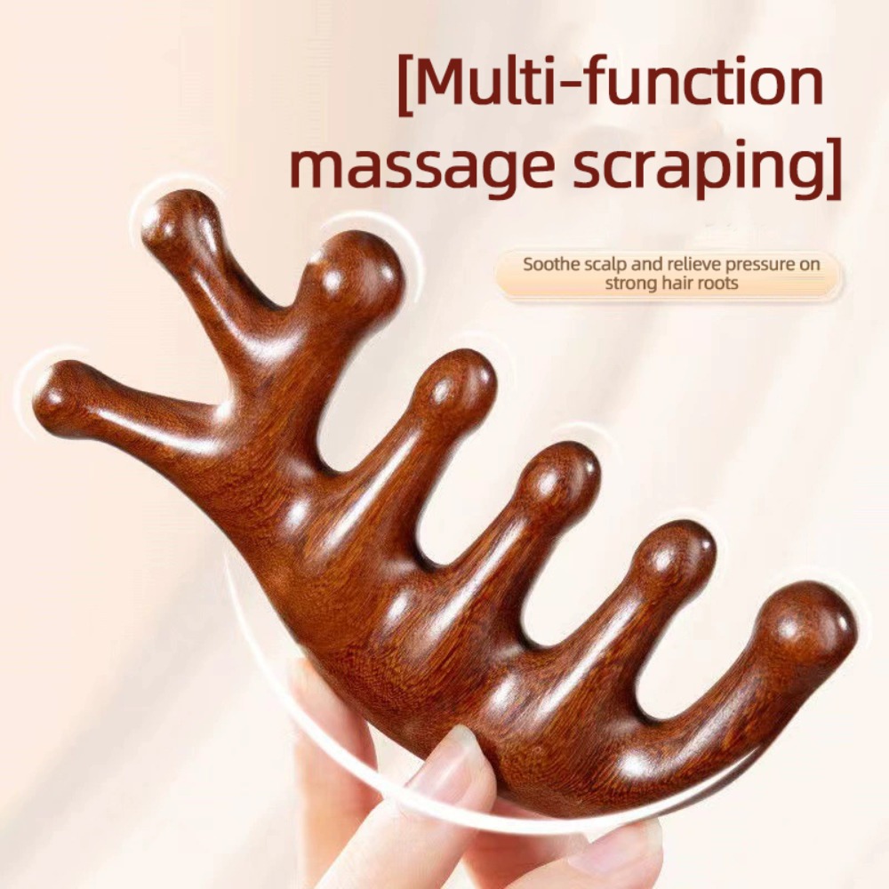 1Pc Wooden Sandalwood Dolphin-Shaped Massage Comb-5Tooth Meridian Relax ...