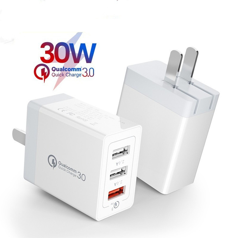 30W Quick Charger For Android USB Multi Plug For Oppo Xiaomi | Shopee ...